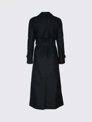 Harris Wharf London Double-breasted Virgin Wool Trench Coat - Black