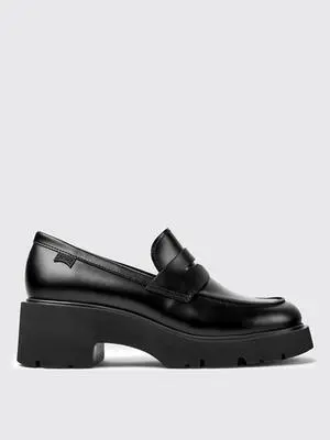 Camper Milah Brushed Leather Loafers - Black