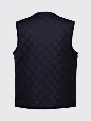 Valentino Garavani Quilted Nylon Vest With Embroidered Shield Detail - Navy