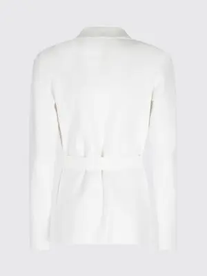 Elisabetta Franchi Viscose Blend Blazer With Belt - Ivory