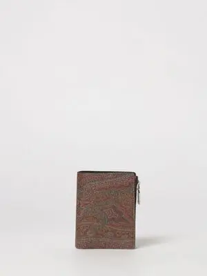 Etro Coated Cotton Paisley Print Wallet - Brown