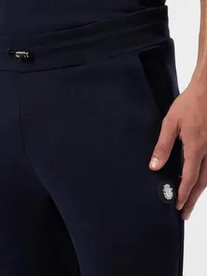 BILLIONAIRE Cotton Jogging Pants With Drawstring Waist And Slant Pockets - Navy