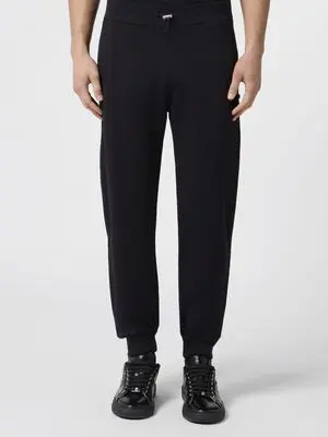 BILLIONAIRE Cotton Jogging Pants With Elasticated Cuffs And Drawstring - Black