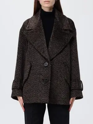 DONDUP Herringbone Wool Blend Coat