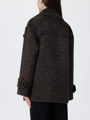DONDUP Herringbone Wool Blend Coat