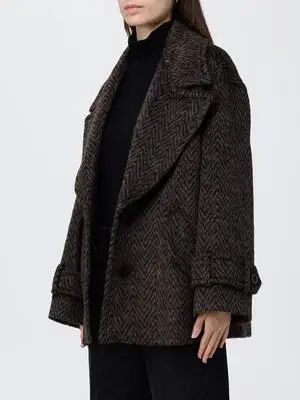 DONDUP Herringbone Wool Blend Coat
