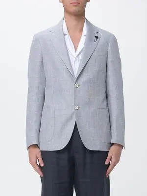 LARDINI Wool And Linen Blazer - Blue