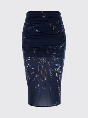 Blumarine Printed Stretch Nylon Midi Skirt