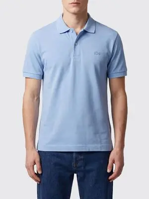 Lacoste Short-sleeve Cotton Polo Shirt With Ribbed Collar - Blue