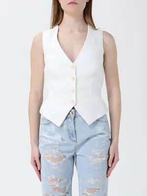 Elisabetta Franchi Linen Blend Vest - Ivory