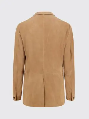 BOSS Single-breasted Suede Blazer With High Collar