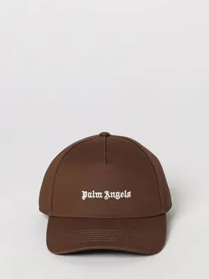 Palm Angels Cotton Hat With Embroidered Logo - Brown
