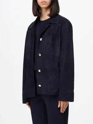 Max Mara Abisso Suede Lambskin Shirt Jacket - Blue