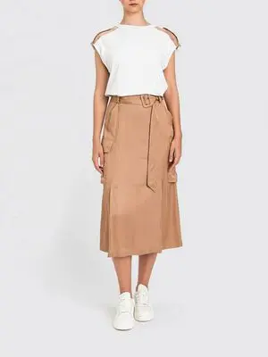 TWINSET Viscose And Cotton Midi Cargo Dress - Multicolor