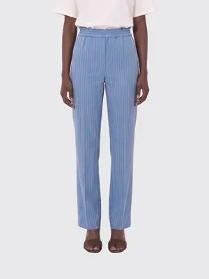 ORIANE High-waisted Pinstriped Straight Leg Pants