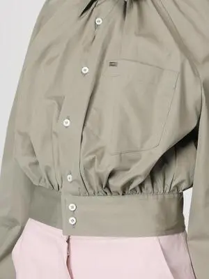 Dsquared2 Cropped Button-up Shirt With Gathering - Green