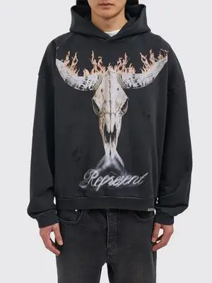 REPRESENT Cotton Hoodie With Logo - Black