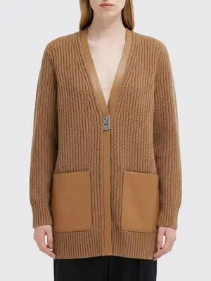 FERRAGAMO Long Wool Cardigan With Gancini Detail