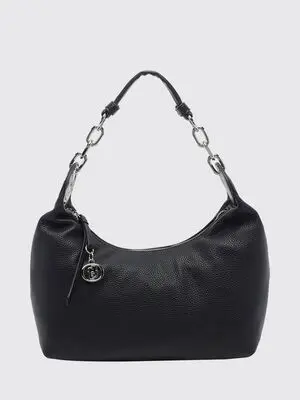 Liu Jo Grained Faux Leather Shoulder Bag With Zip Closure - Black