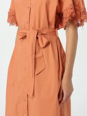 TWINSET Shirt Dress With Lace Trim