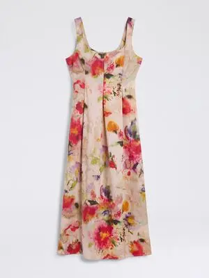 Momoni Floral Print Cotton Midi Dress