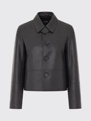Zadig&Voltaire Leather Shirt Jacket With Embroidered Logo