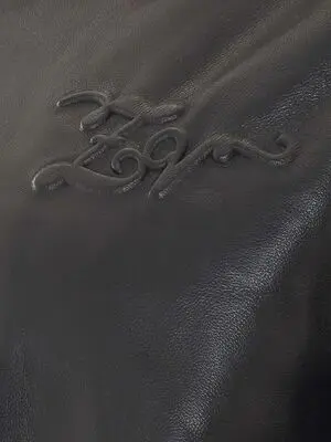 Zadig&Voltaire Leather Shirt Jacket With Embroidered Logo