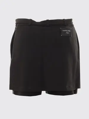 MARINE SERRE High-waisted Viscose Shorts With Adjustable Belt