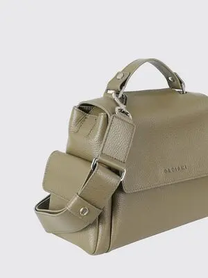 Orciani Sveva Grained Leather Handbag With Detachable Shoulder Strap - Olive