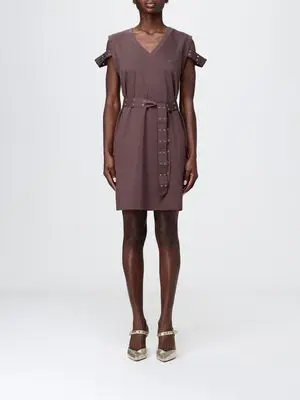 Liu Jo Polyester Dress With Eyelets - Brown