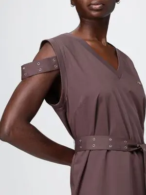Liu Jo Polyester Dress With Eyelets - Brown