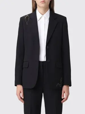 Zadig&Voltaire Single-breasted Blazer With Snake Print And Rhinestones - Black