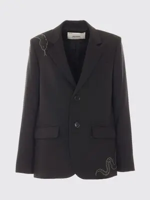 Zadig&Voltaire Single-breasted Blazer With Snake Print And Rhinestones
