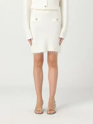 SIMONA CORSELLINI Textured Knit Skirt With Embellished Pockets