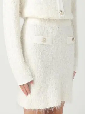 SIMONA CORSELLINI Textured Knit Skirt With Embellished Pockets
