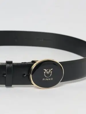 Pinko Logo Buckle Belt - Black
