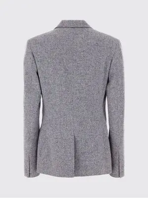 Moschino Single-breasted Cropped Blazer In Wool And Silk With Flower Appliqu