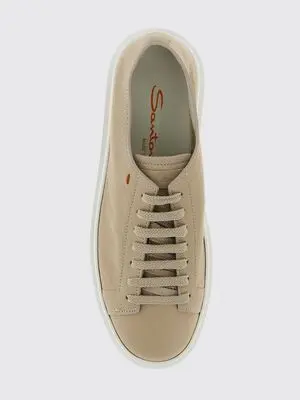 Santoni Grained Calf Leather Low-top Sneakers - Nude