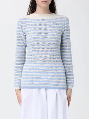 Fabiana Filippi Striped Cotton Knit Top - Gnawed Blue