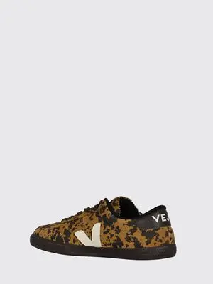 VEJA Panenka Leather Sneakers With Animal Print Inserts - Camel
