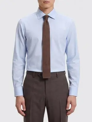 BOSS Regular Fit Cotton Shirt With French Collar - Blue