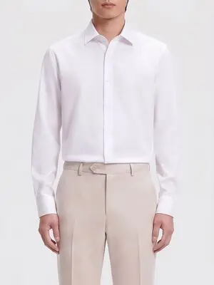 BOSS Regular Fit Cotton Shirt With French Collar - White
