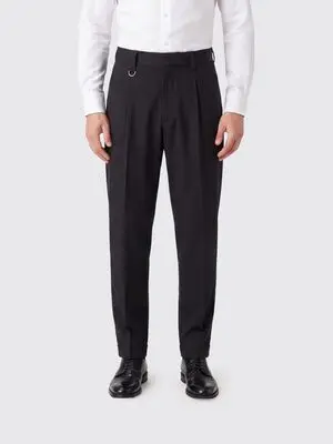 PAOLO PECORA Slim Fit Cotton Chino Pants With Slant Pockets - Black