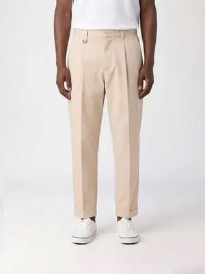 PAOLO PECORA Slim Fit Cotton Chino Pants With Slant Pockets - Grey