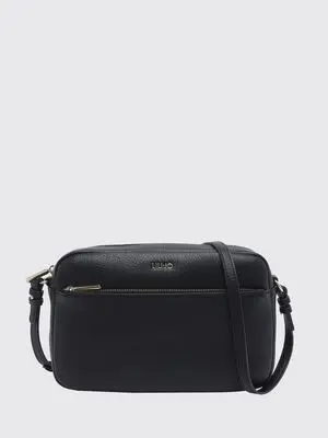 Liu Jo Grained Faux Leather Camera Bag With An Adjustable Strap And Logo - Black