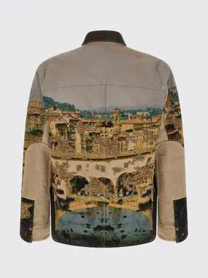 Junya Watanabe Graphic Print Jacquard Light Jacket With Patch Pockets