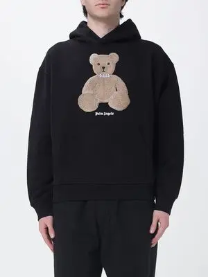 Palm Angels Teddy Bear Cotton Hooded Sweatshirt - Black