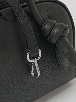 Jacquemus Le Turismo Grained Leather Handbag With Decorative Knot - Black