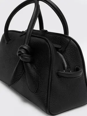 Jacquemus Le Turismo Grained Leather Handbag With Decorative Knot - Black