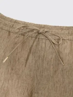 BRIGLIA 1949 Slim Fit Linen Trousers With An Elasticated Drawstring Waist